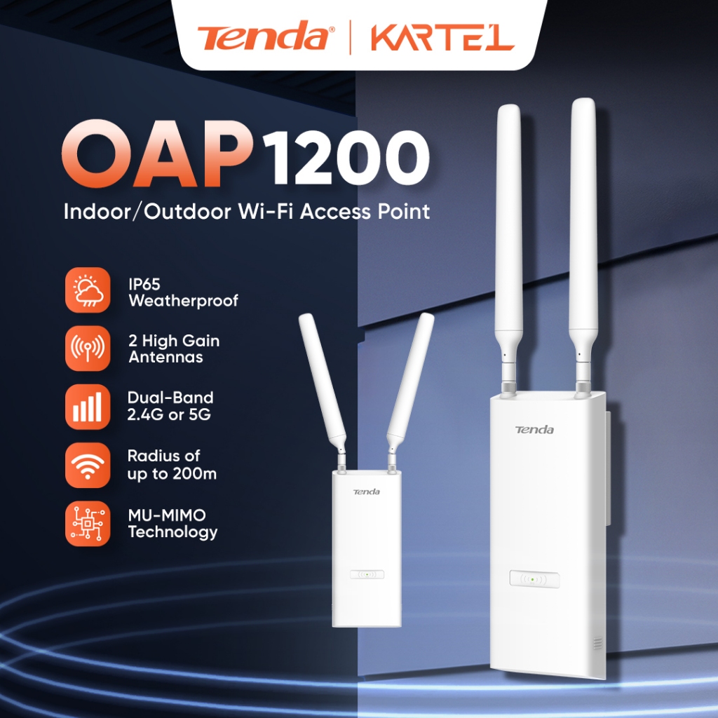 Tenda AC1200 Outdoor Gigabit Wi-Fi Access Point (OAP1200) - PoE Powered ...