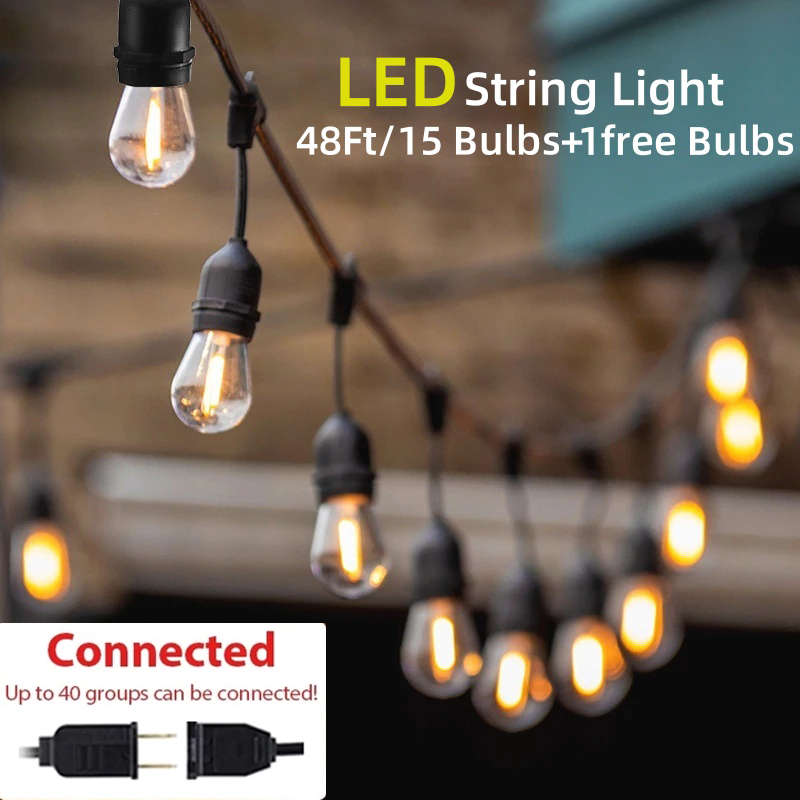 LED Bulbs String Lights Outdoor Light Waterproof Patio String Light ...
