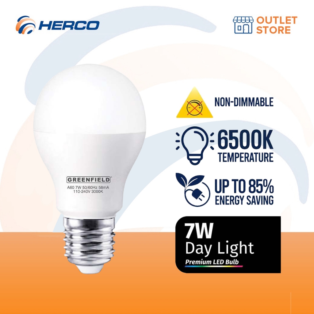 Greenfield Led Bulb A60 E27 7W Daylight - Minimal Damaged in Packaging ...