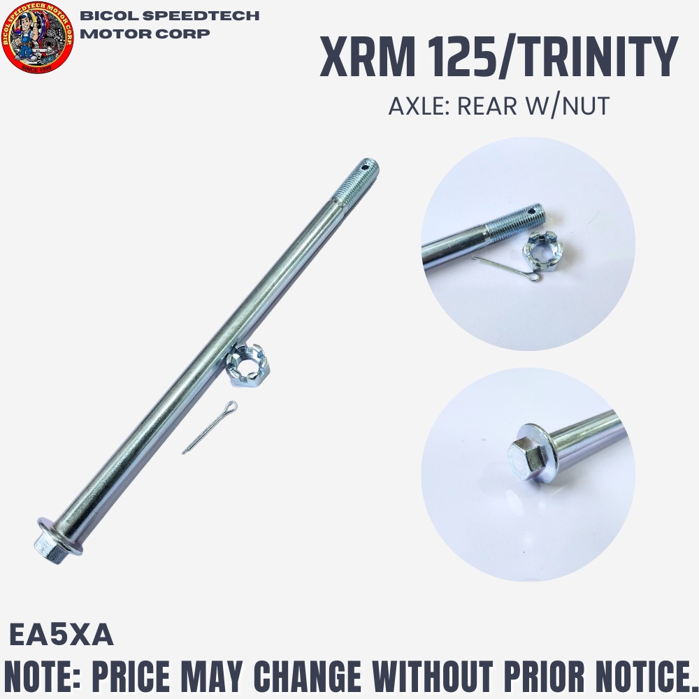 XRM 125/TRINITY AXLE: REAR W/NUT (EA5XA) | Shopee Philippines