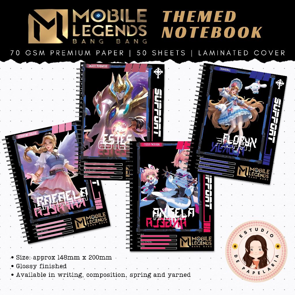 Estudio | MLBB Mobile Legends Inspired Themed Notebook Support Edition ...