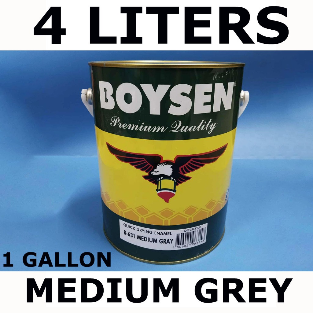( 4 LITERS ) BOYSEN QDE MEDIUM GREY B-631 ( 1 GALLON = 4 LITERS ) FOR ...