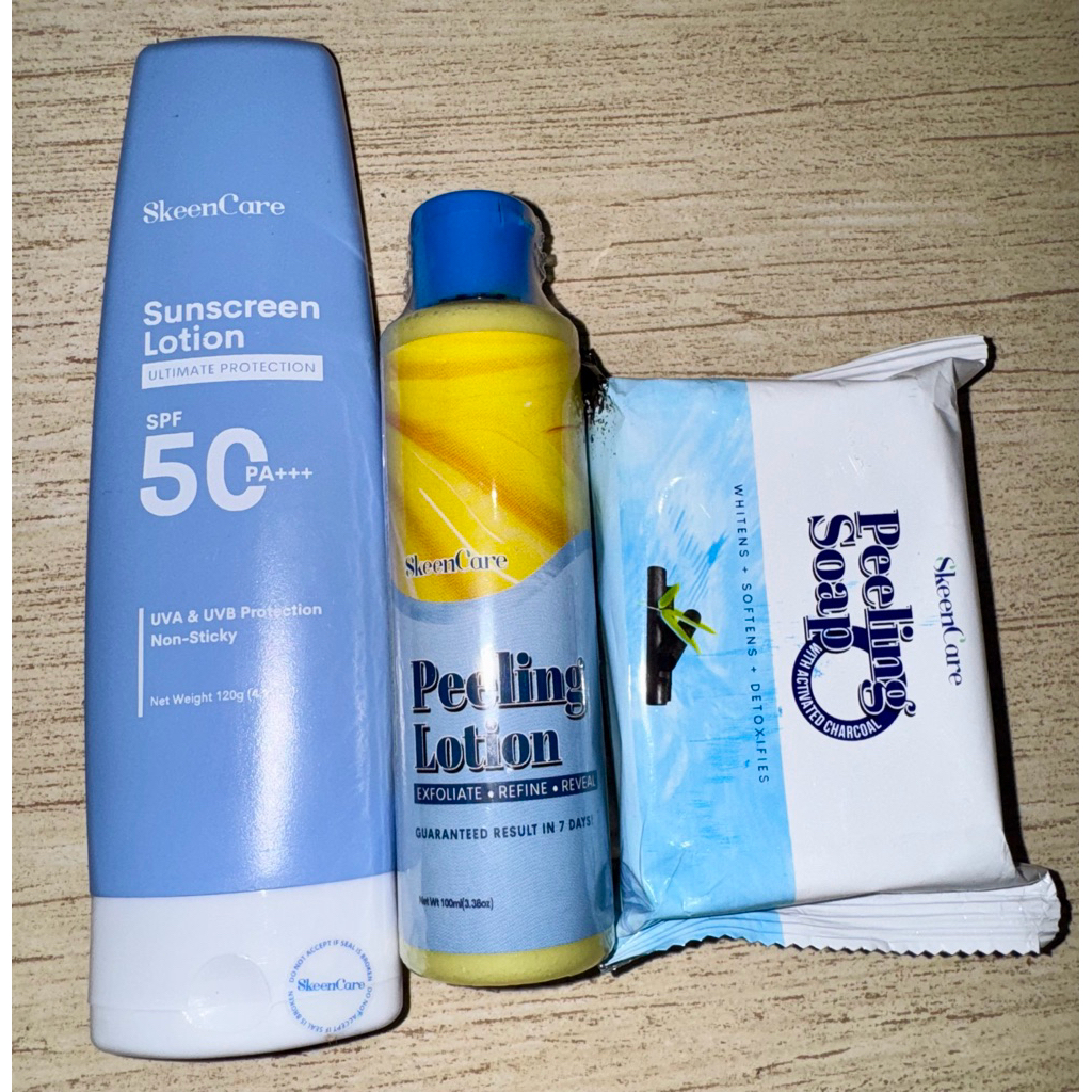 BODY SET SKEENCARE SUNBLOCK LOTION 120ml +100ml PEELING LOTION +PEELING ...