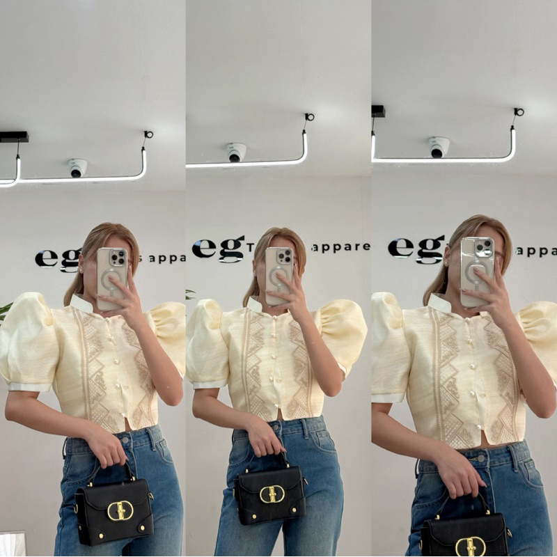 EG TRENDS New Modern Filipiniana | Bolero | Puff Sleeves | Shopee ...