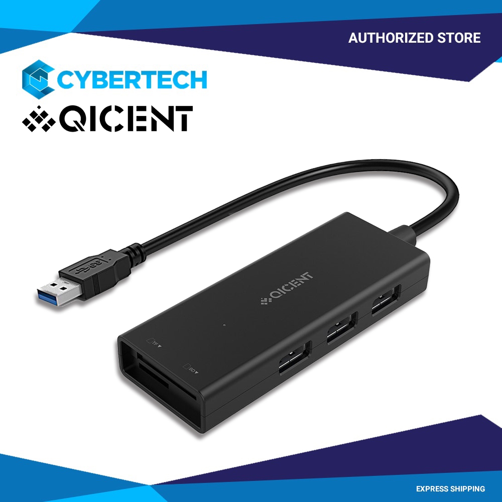 Qicent Cru3 Superspeed 3 Ports Usb 0 Hub With Multi-In-1 Tf Micro Sd ...