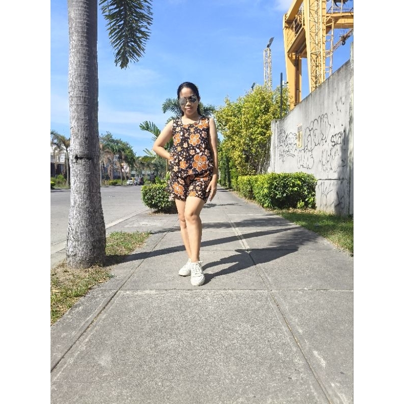 EURI Terno Sando Short Pambahay Challis for Women with Pockets(Prints ...