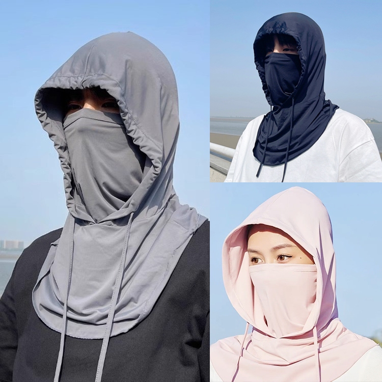 1pcs Women's and men Ice Silk Sunscreen Cap UV-Protection Face Mask ...