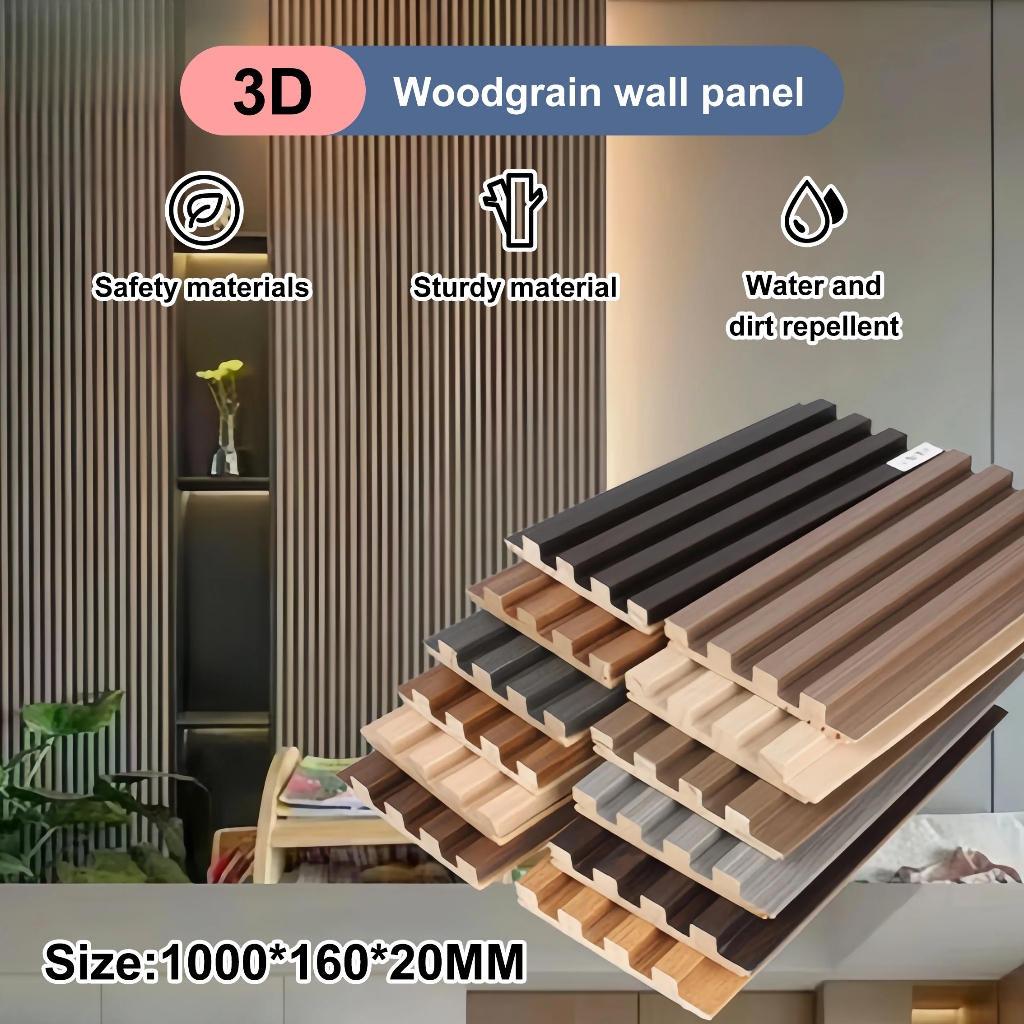 [New Arrivals] WPC Fluted Wall Panel pvc waterproof TV background ...