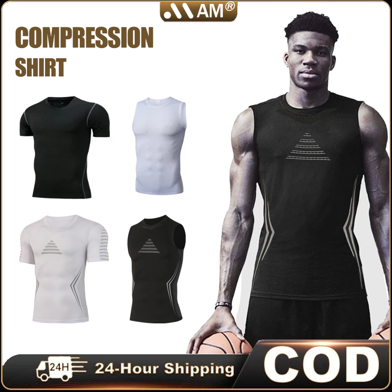 AM Compression Shirt Basketball Men'S Sports Shirt Compression Sando ...