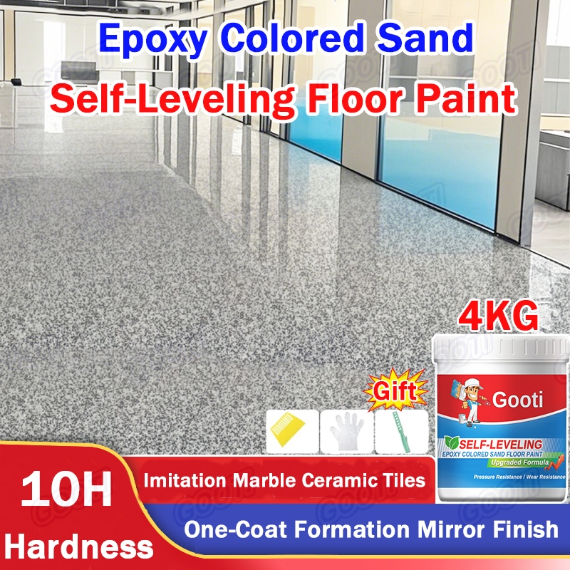 GOOTI Epoxy Colored Sand Self-Leveling Cement Floor Paint Imitating MarbleI Ceramic Tiles Paint ...