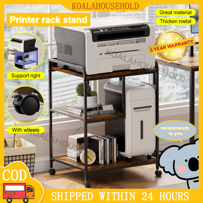 Side table with wheels large capacity heavy duty large printer stand ...