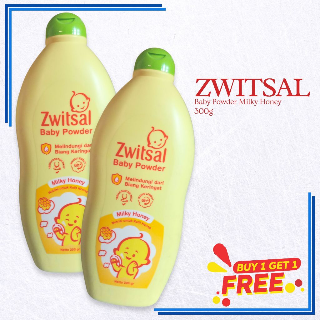 Zwitsal Buy 1 take 1 Baby Powder with Milky Honey 300g | Shopee Philippines