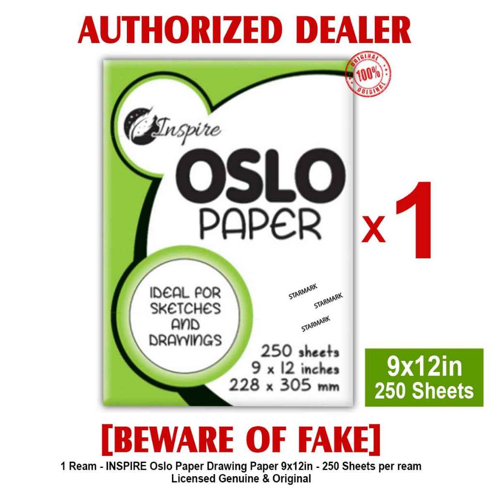 INSPIRE OSLO Paper Papers 9x12in 250 sheets per ream Drawing Paper ...