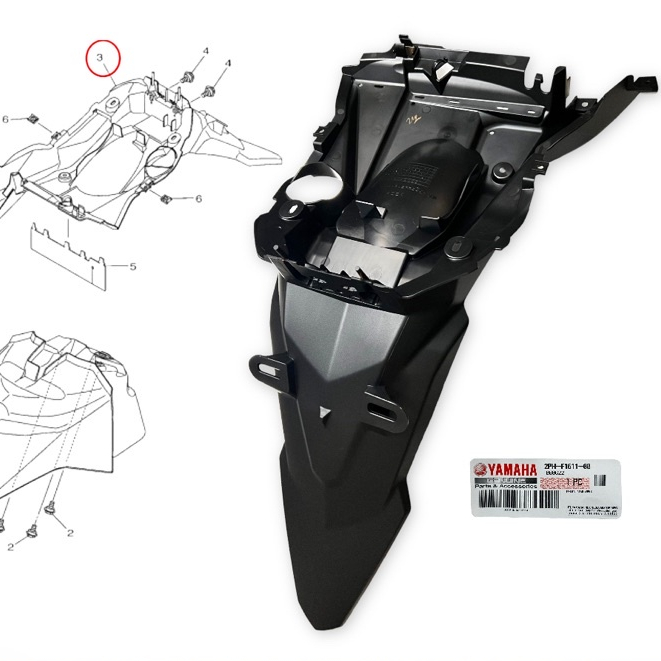 REAR FENDER MIO i 125 | MIO i 125s 2PH-F1611-00 GENUINE | Shopee ...