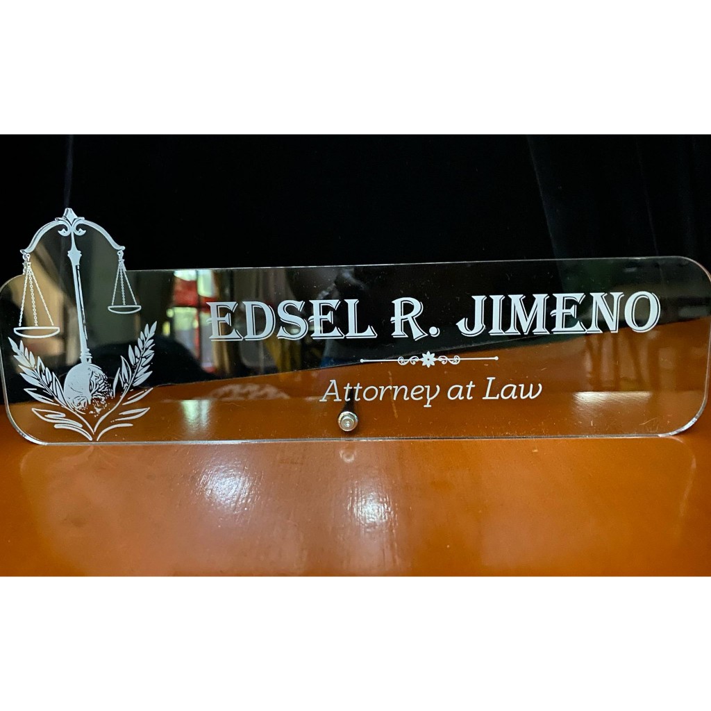 Acrylic Desktop Nameplate. ''NEW DESIGN'' Fully Customizable, Any Font ...