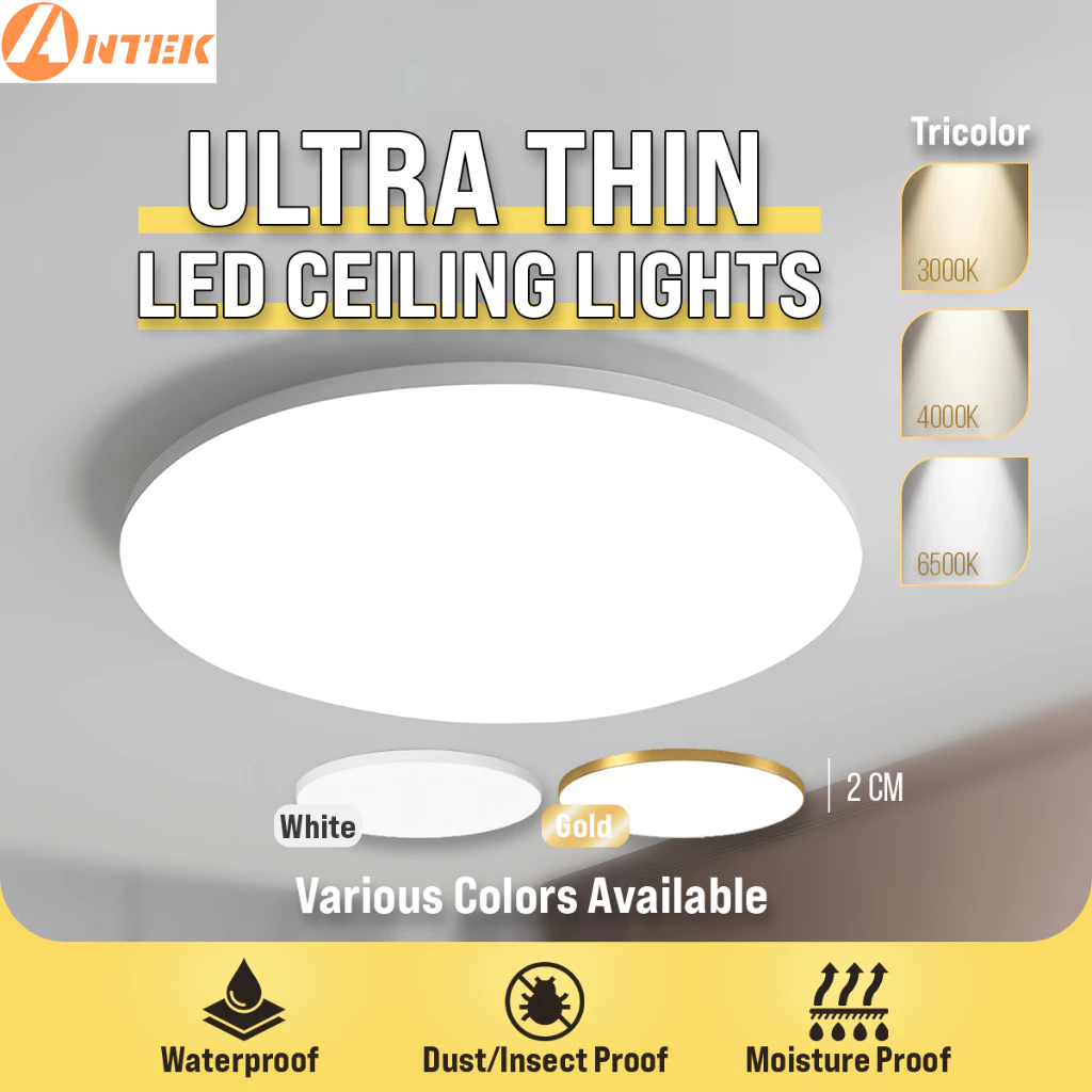ANTEKCeiling light Tri Color Lamp Chandelier For Living Room Bedroom ...