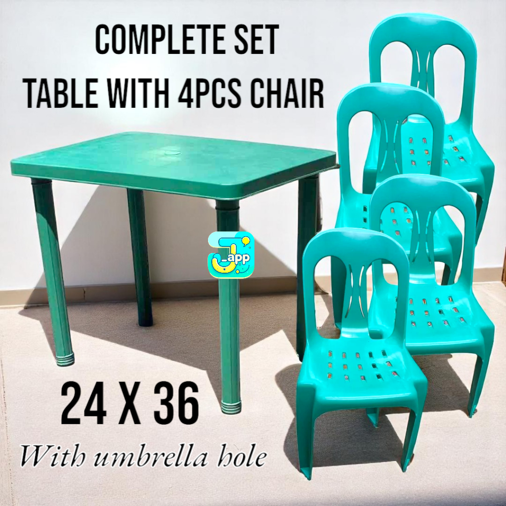5 IN 1 COMPLETE SET (1PC 24X36 TABLE AND 4PCS MONOBLOC CHAIR) Dining ...