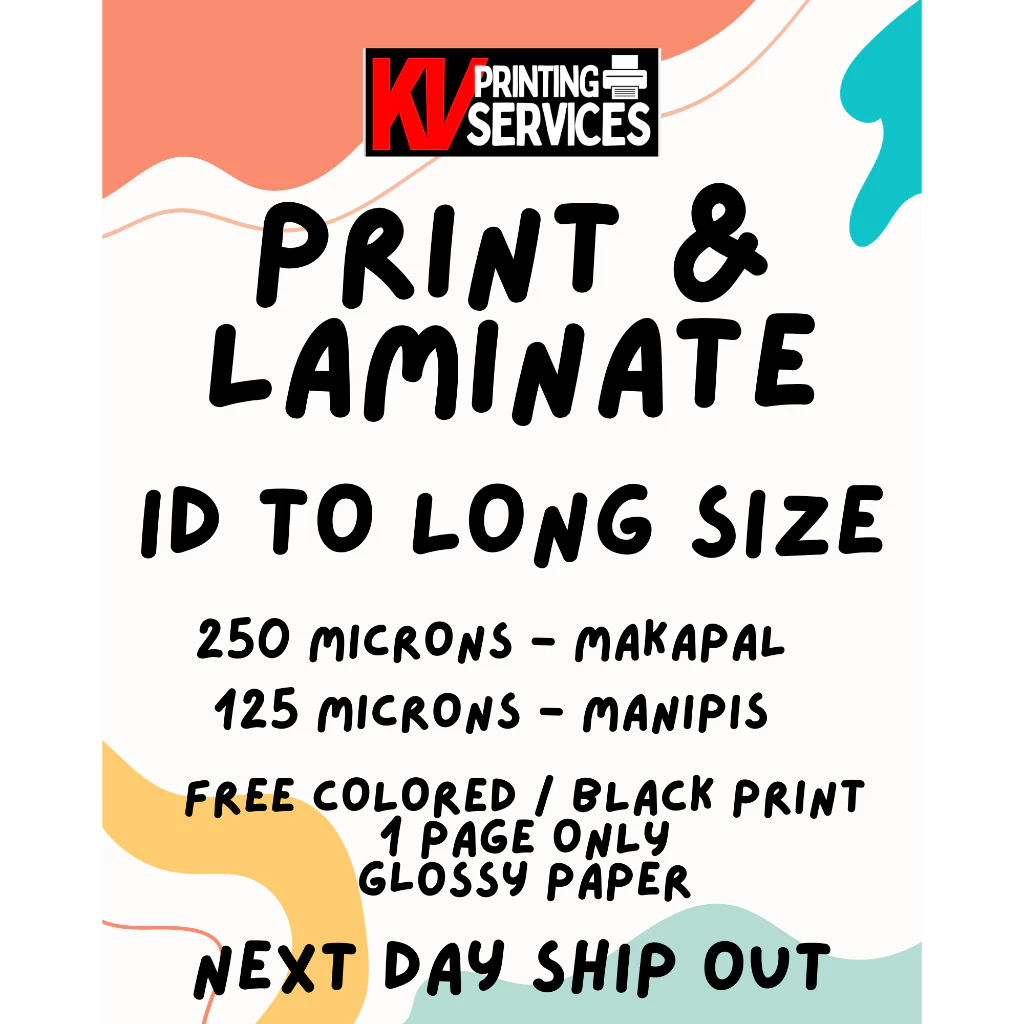 LAMINATE WITH FREE PRINT (ID SIZE TO Legal SIZE) - MAKAPAL 250 microns ...