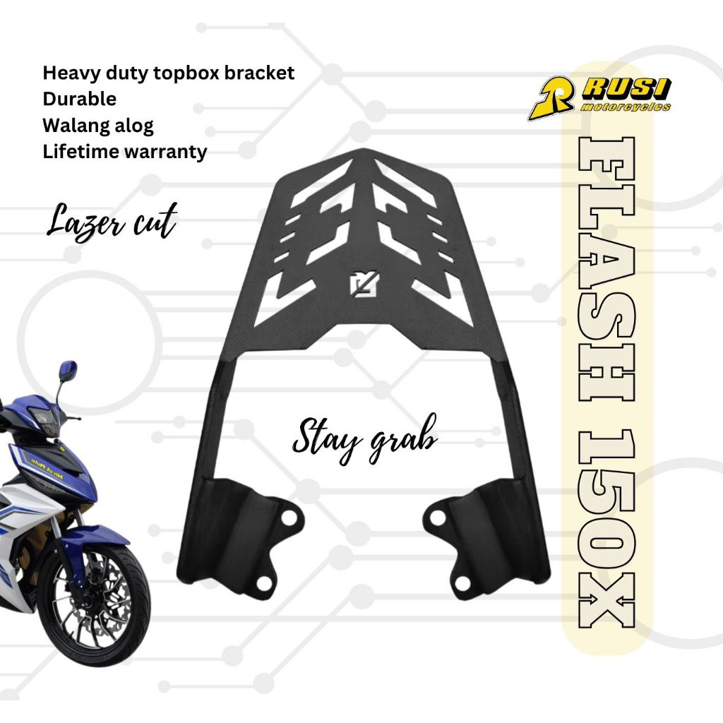 Rusi Flash 150 Fi/Carb Flash 150x Stay Grab Lazer Cut Bended Topbox ...