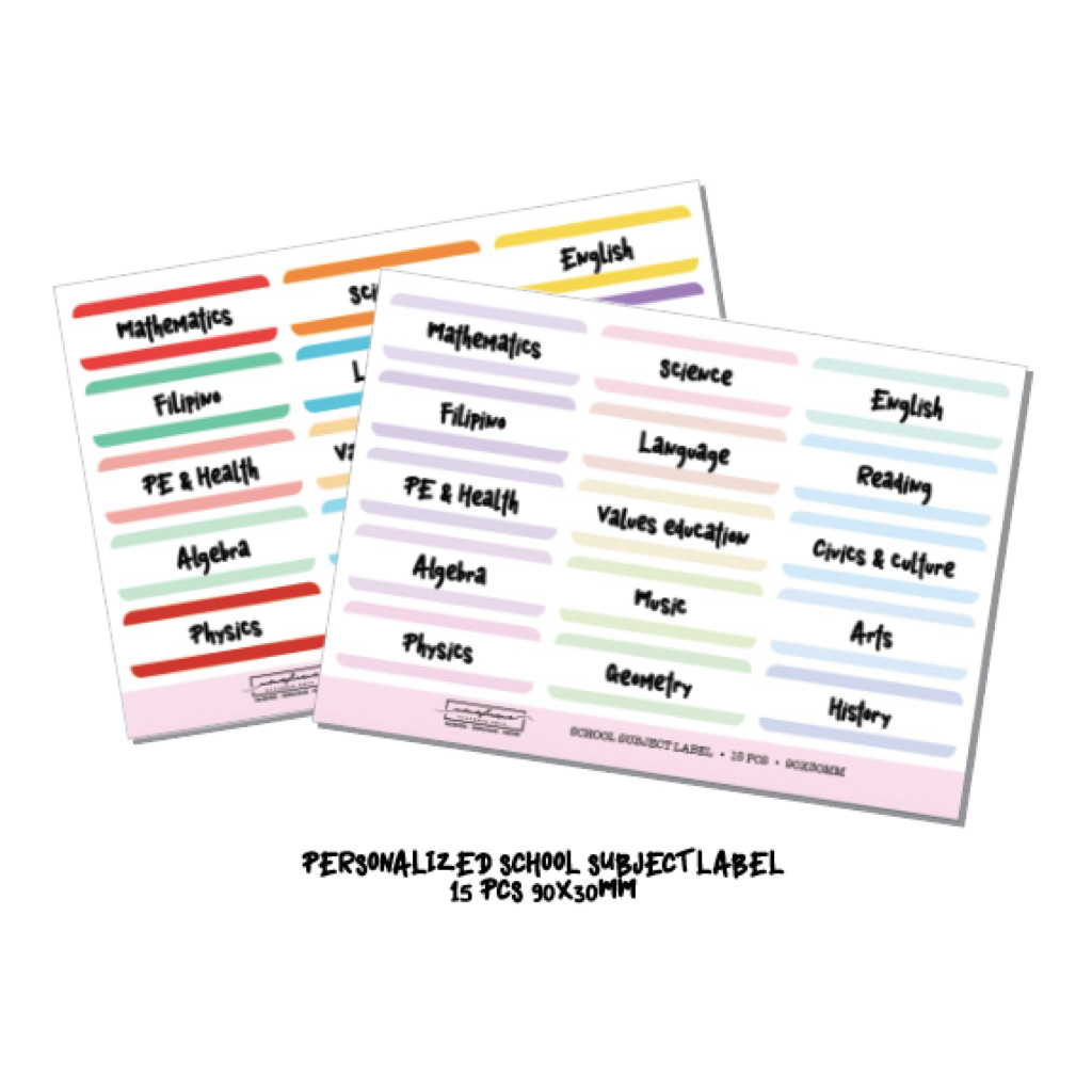 Personalized School Subject Label | Shopee Philippines