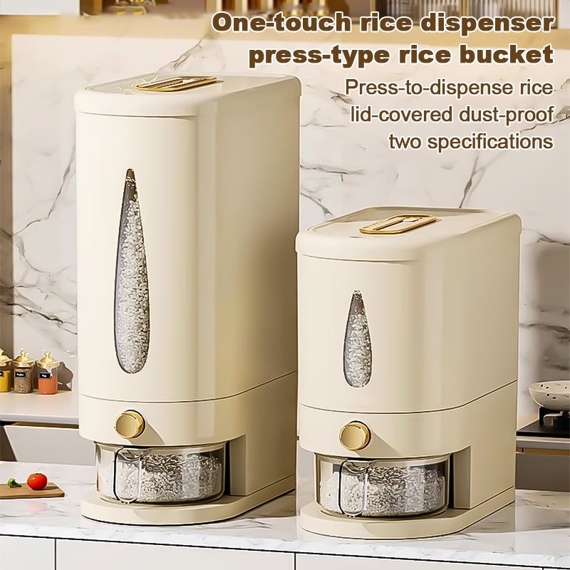 Automatic Rice Dispenser Box Keep Clear Rice Bucket Insect Fresh Large ...