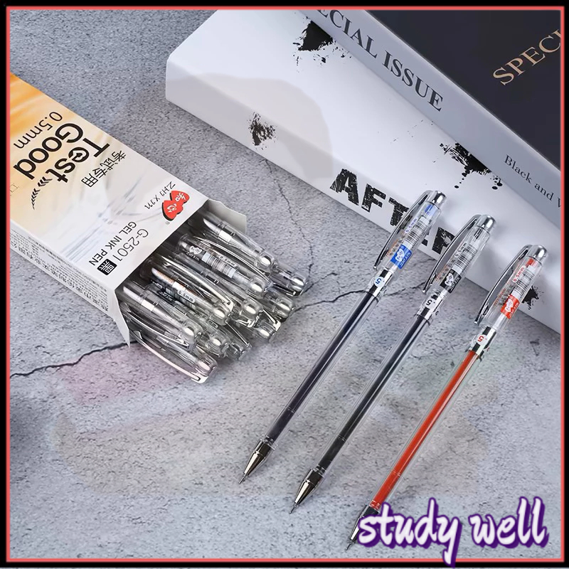 Black gel pen full needle tip water based ink signature pen for office ...