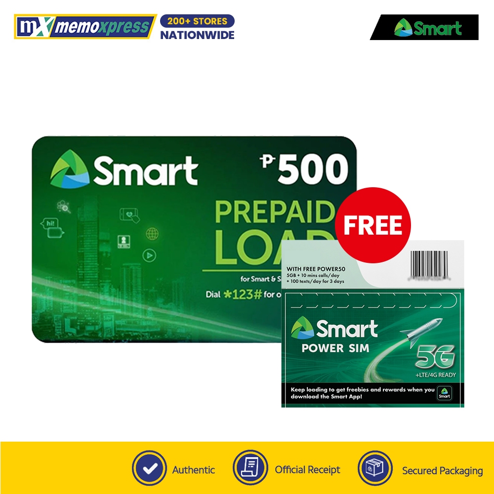 Smart Load Card P500 Value with Free Smart 5G SIM | Load Card ...