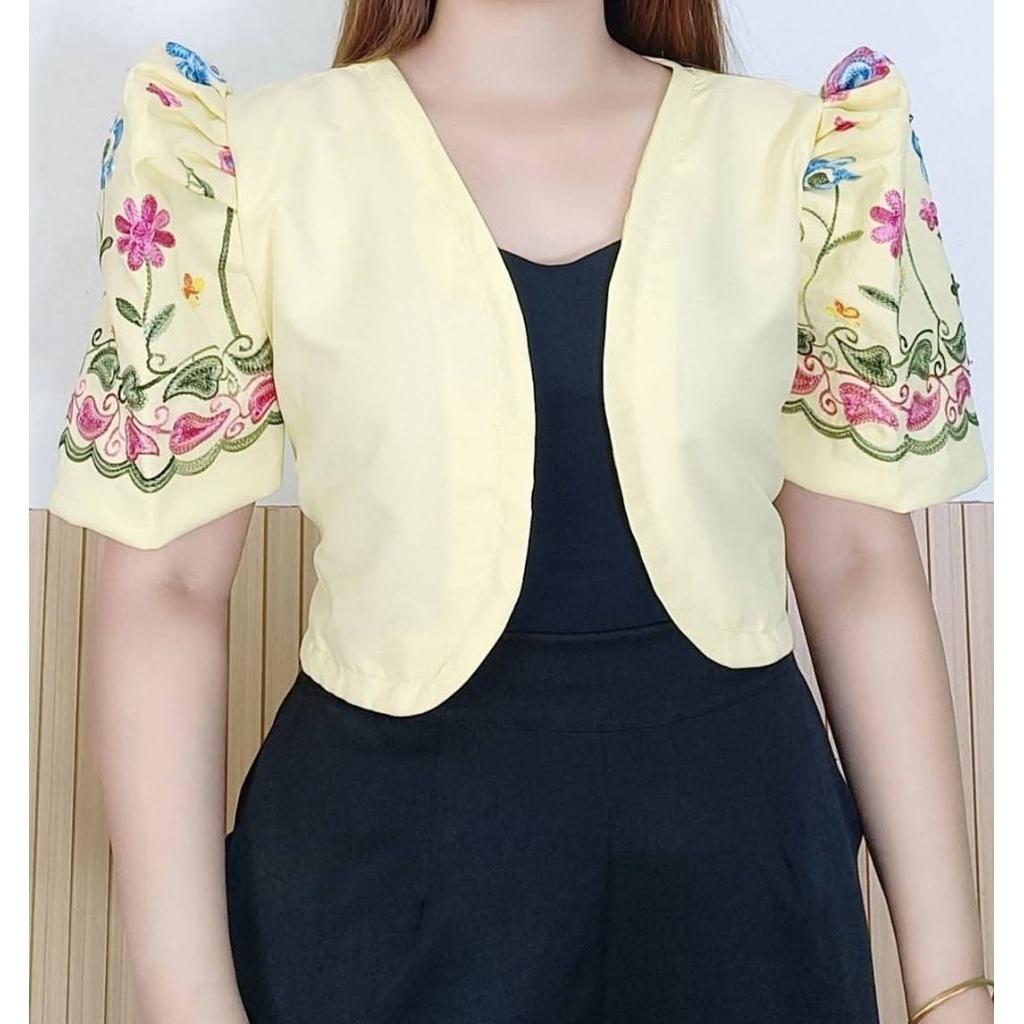 EMBROID BOLERO FIT LARGE TO XL PUFF SLEEVE WITH PILON CLOTH (Bustline ...