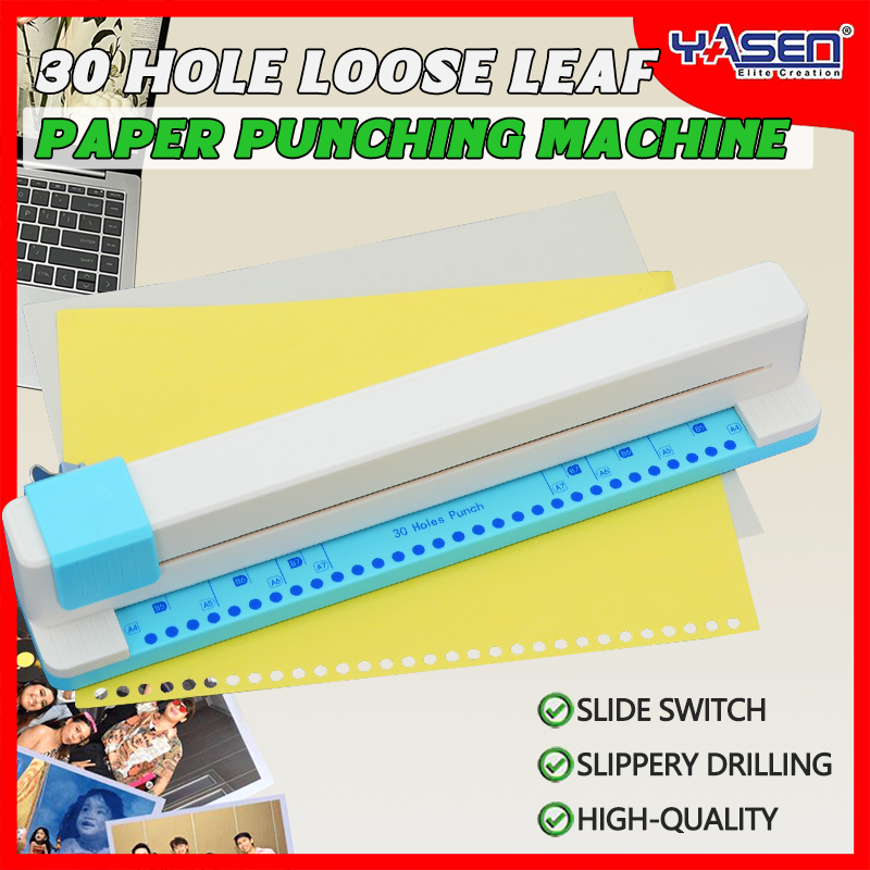 30 Holes Hand-Pushed Hole Puncher A4 Paper Multi-Function Binder Push ...