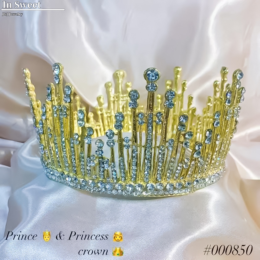 Sparkling Full Zirconia Crown For Pageant Queen King Wedding Prince ...