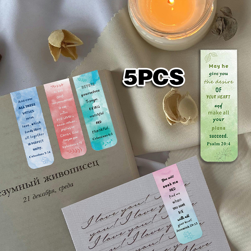 5pcs/set Magnetic Bookmark ，Bible Verse Bookmark Books Marker Tool ...
