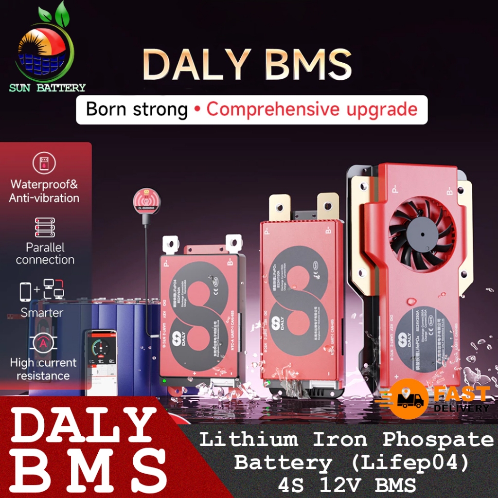 Lifepo4 DALY BMS 4S 12V 10A-50A 3.2v Manufactured By DALY (Can be use with Active Balancer ...