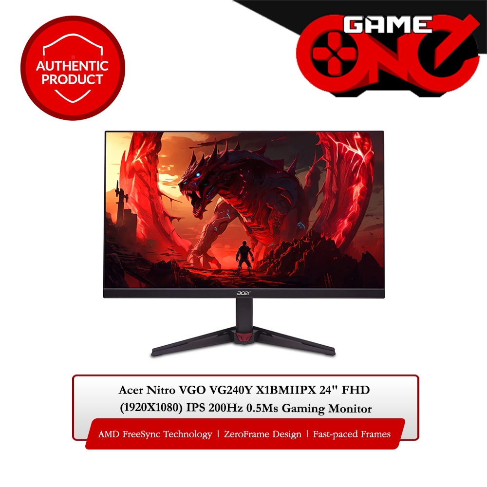 Acer Nitro VGO VG240Y X1BMIIPX 24" FHD (1920X1080) IPS 200Hz 0.5Ms ...