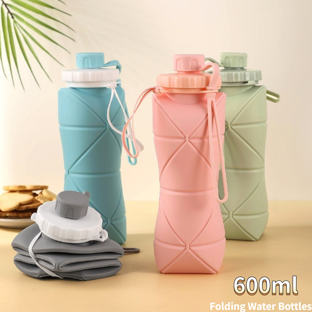 600ml Collapsible Folding Water Bottles for Sports Tumbler Leak Proof ...
