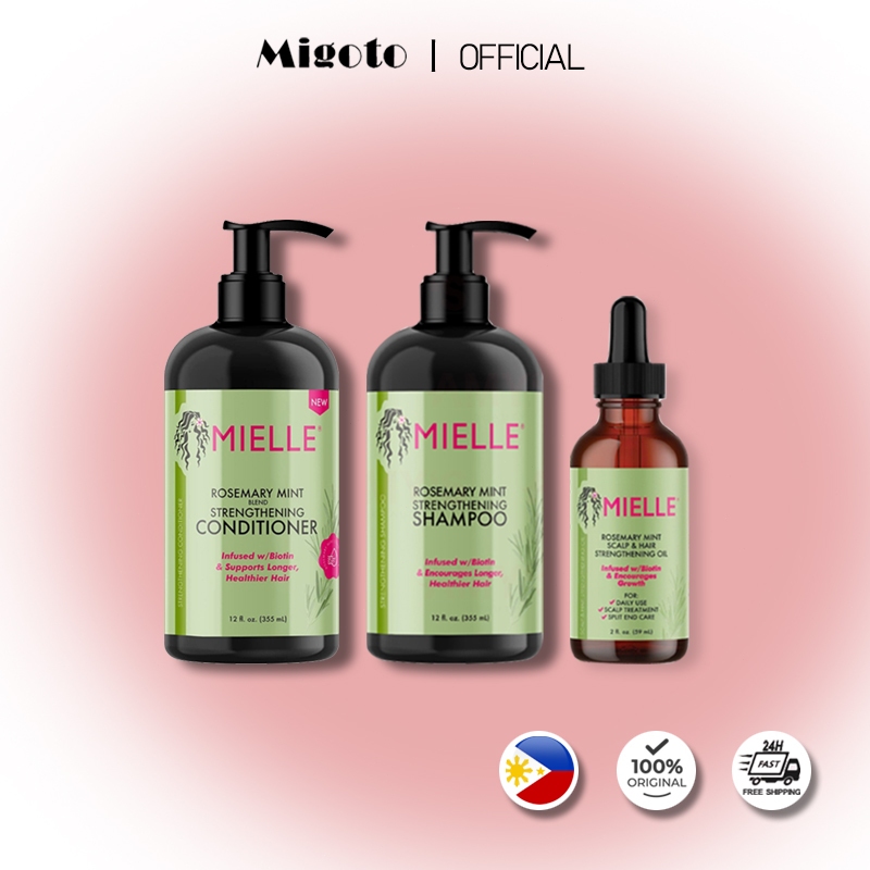 Mielle Organics Rosemary Mint Hair Care Set | Shampoo + Conditioner ...