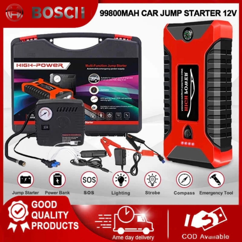 12V Portable car Jump Starter 99800MAh Rechargeable Emergency Powerbank ...