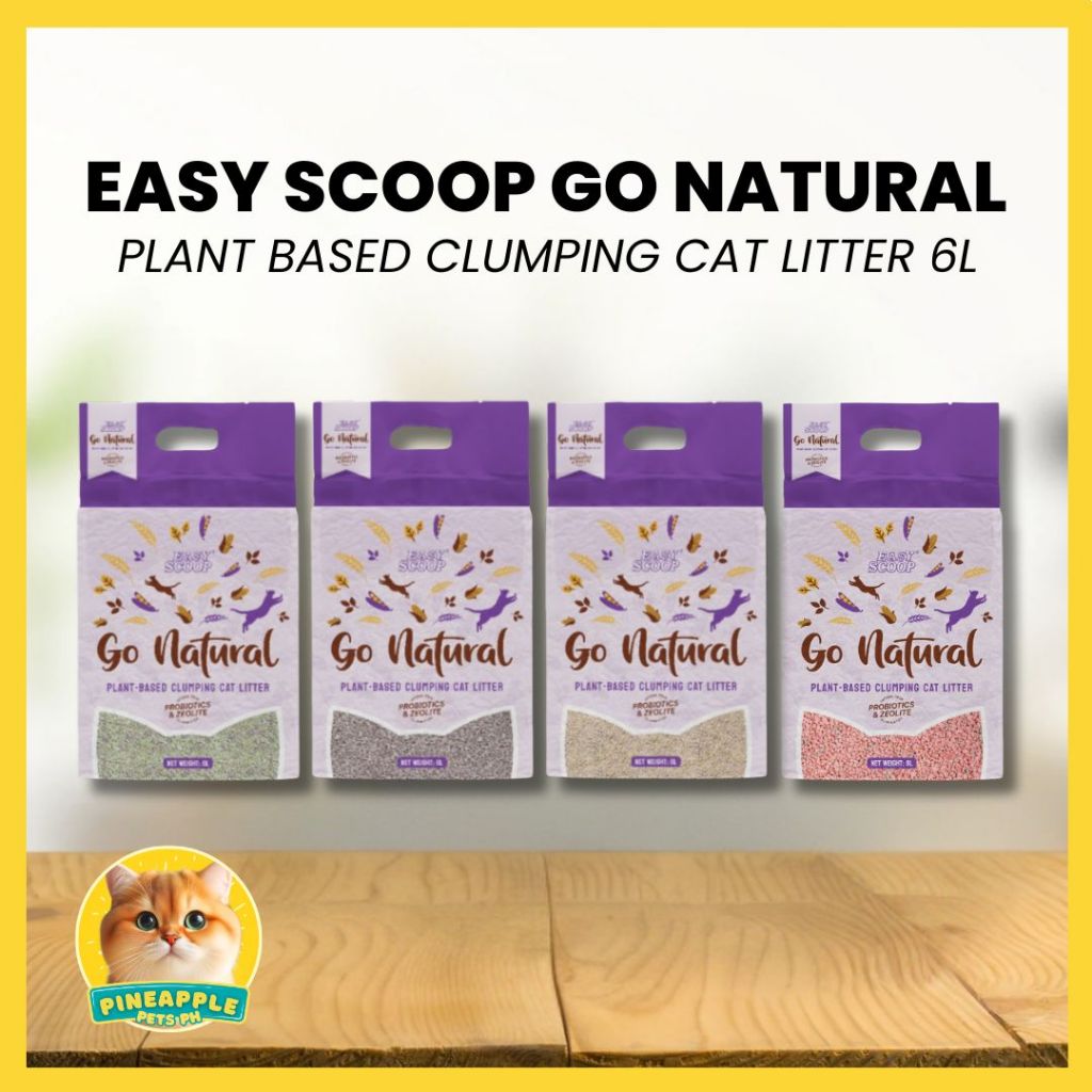 EASY SCOOP GO NATURAL PLANT BASED CLUMPING CAT LITTER WITH ZEOLITE 6L ...
