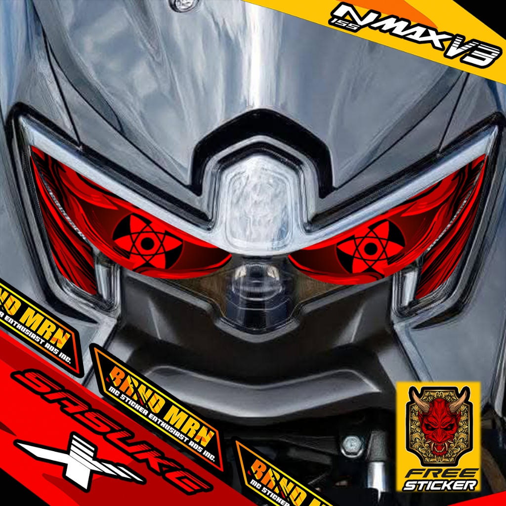 YAMAHA NMAX 155 V3 HEADLIGHT SHARINGAN EYE DECAL STICKER TINT PROTECTOR ...