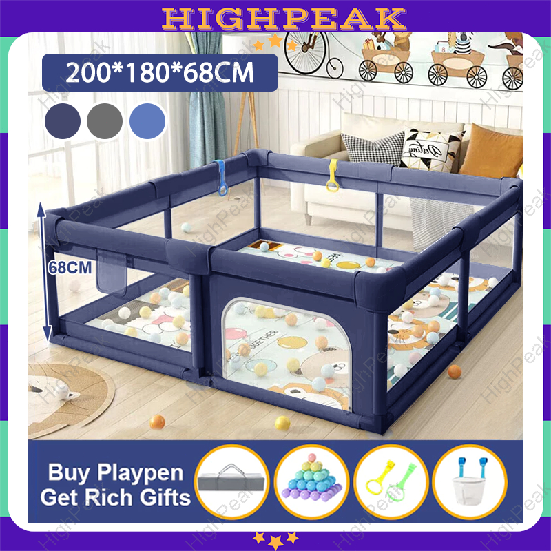 HighPeak Toddler Crawl Playpen For Baby With Free Balls And Mat Baby ...