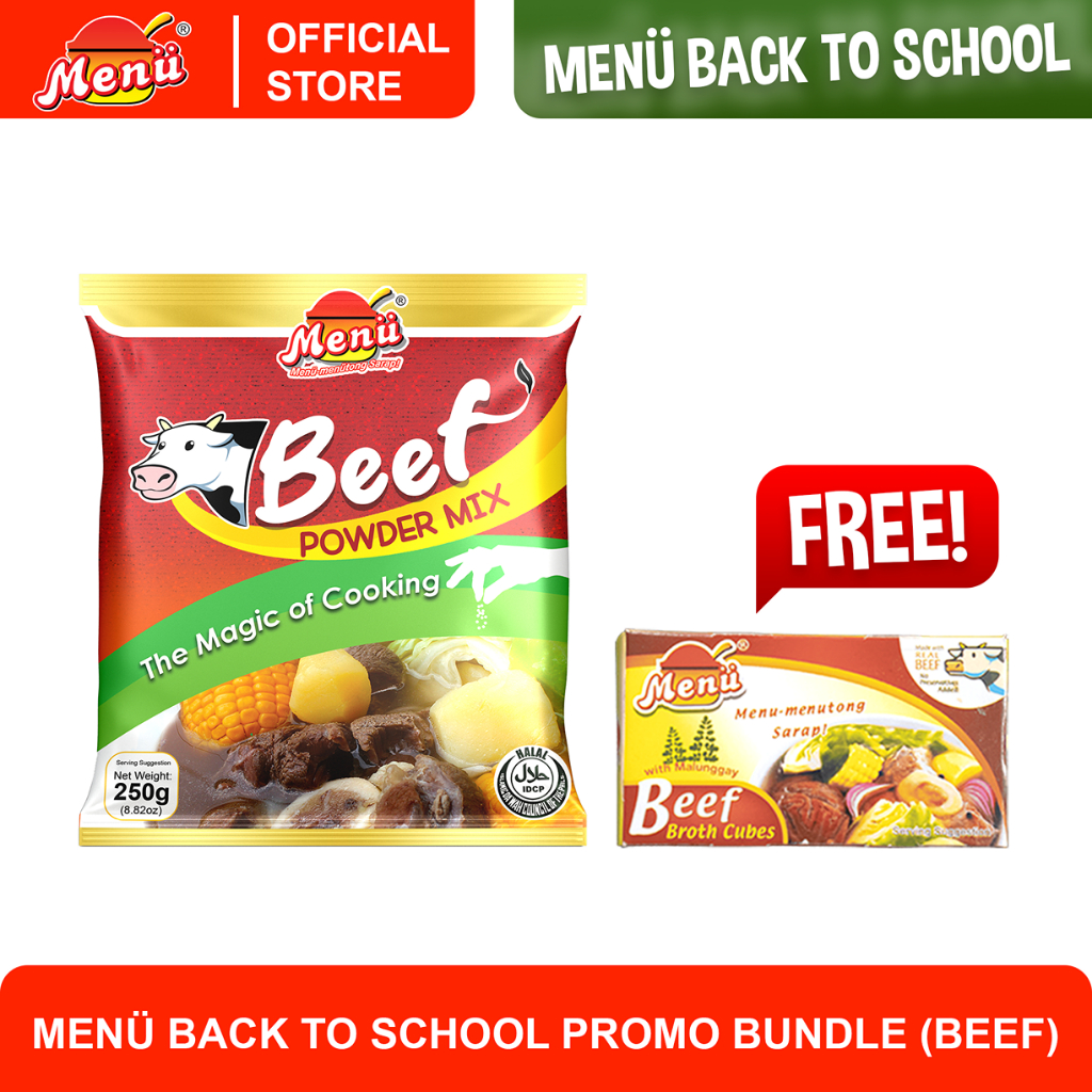 Menu Back to School Promo - Beef Powder Mix with FREE Beef Broth Cubes ...
