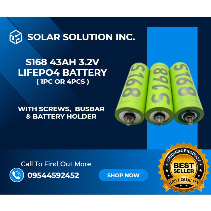 S168 43AH 3.2V Lifepo4 Cylindrical Battery | Shopee Philippines