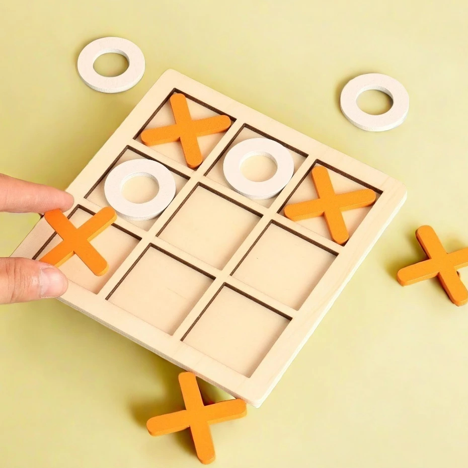 Tic Tac Toe XO Wooden Board Games Desk Toys Classical Family Children ...