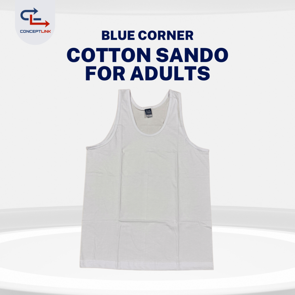 Original Blue Corner White Sando Plain (for Adults) | Shopee Philippines