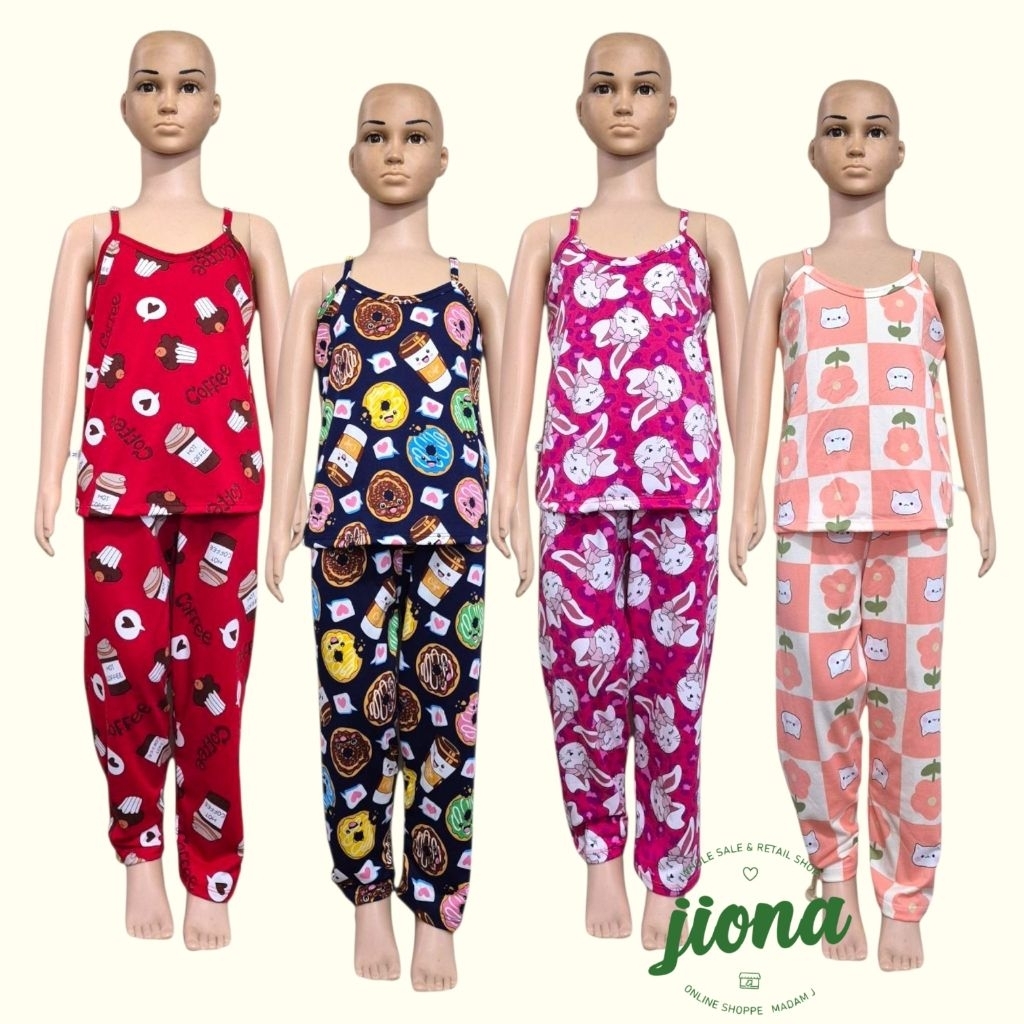JIONA RTW's Spaghetti Pajama (Kids) Girls, Sando Terno Kids, Terno ...