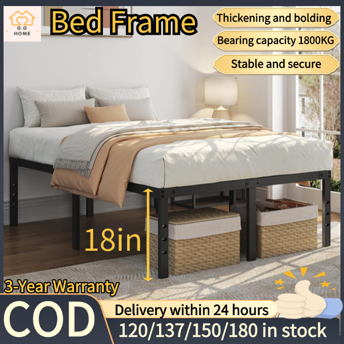 lron bed frame metal 18in semi double/full double/bed frame queen size ...