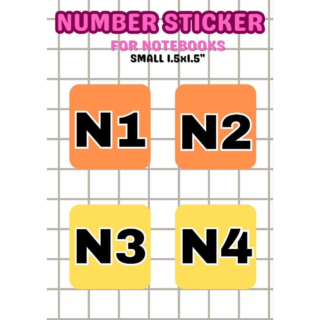 Number Sticker For Notebooks & Books N1-N8 Small & Big Size | Shopee ...