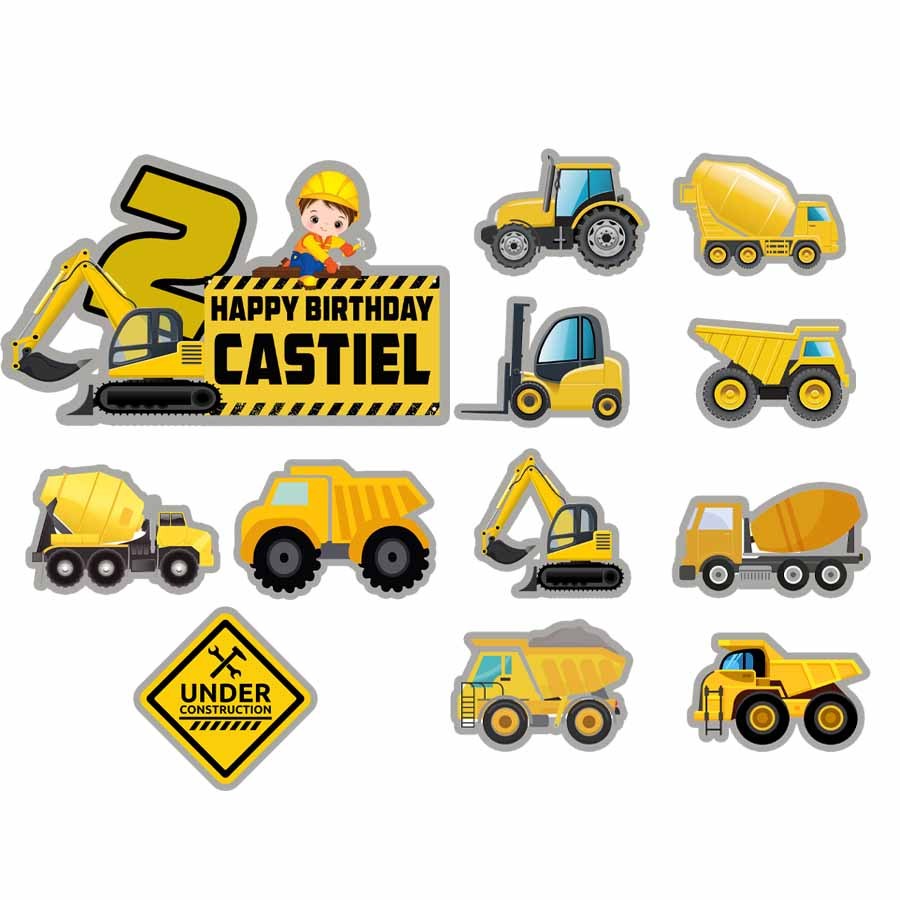 Customized CONSTRUCTION Cake topper | Shopee Philippines