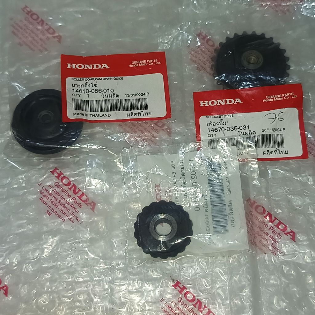 Honda genuine roller,sprocket set cam chain guide for wave 100 | Shopee ...