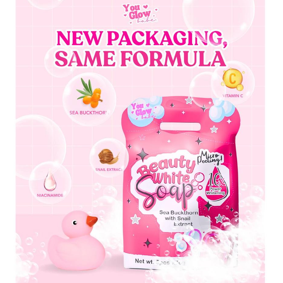 YGB You Glow Babe Beauty White Soap 70g 5 bars per pack for face and ...