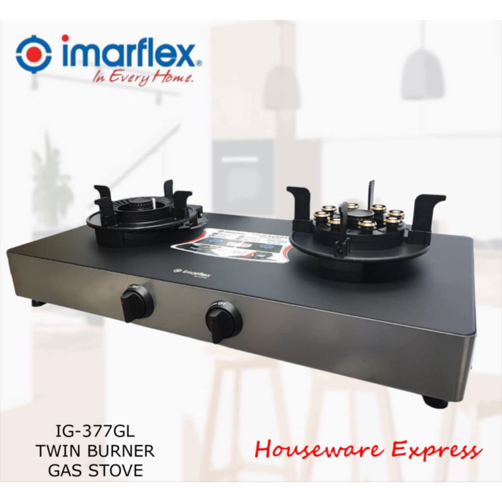 Imarflex Twin / Double Burner Gas Stove IG-377GL (Houseware Express ...